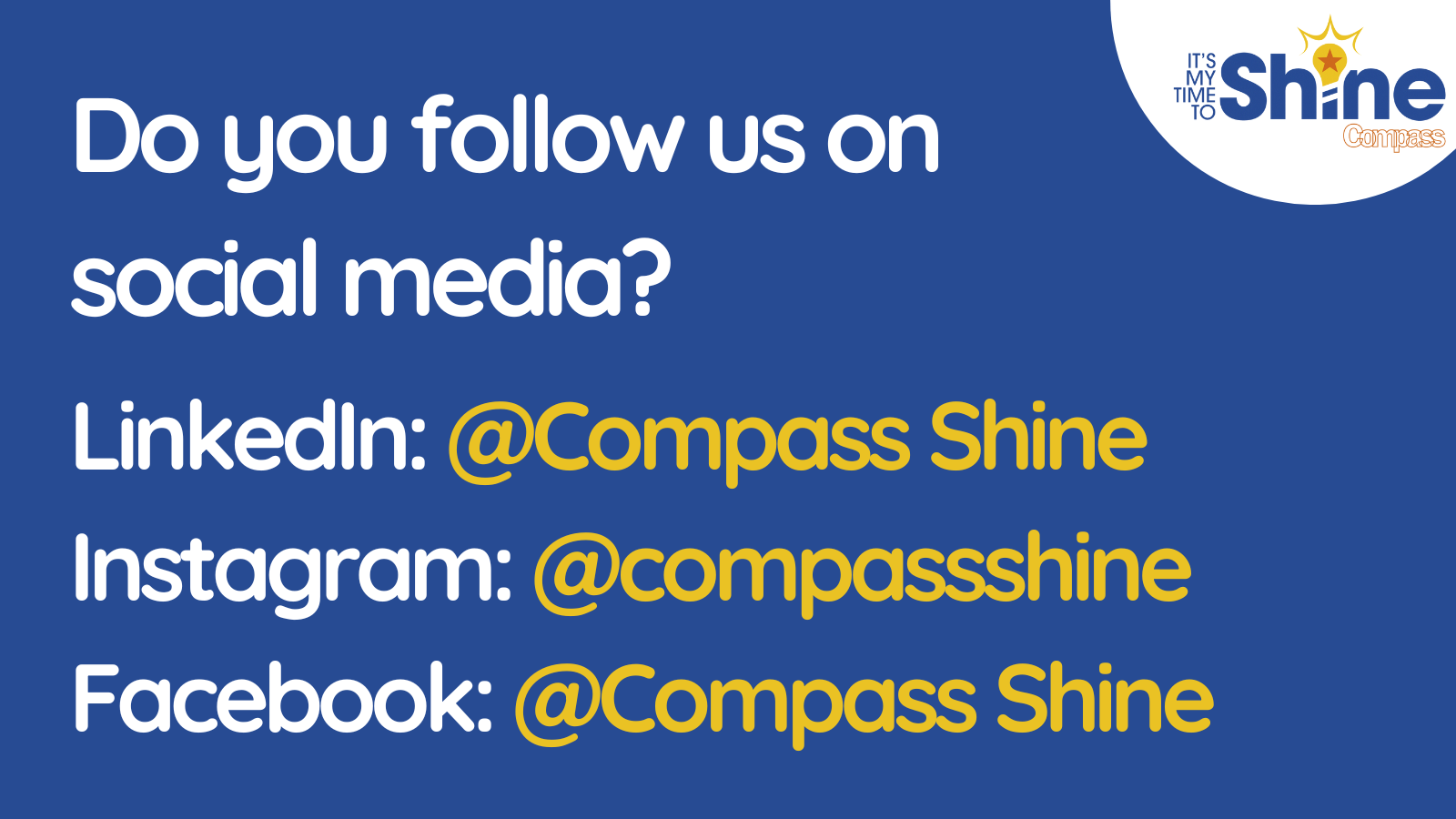 Compass Shine's new social media platforms - Compass